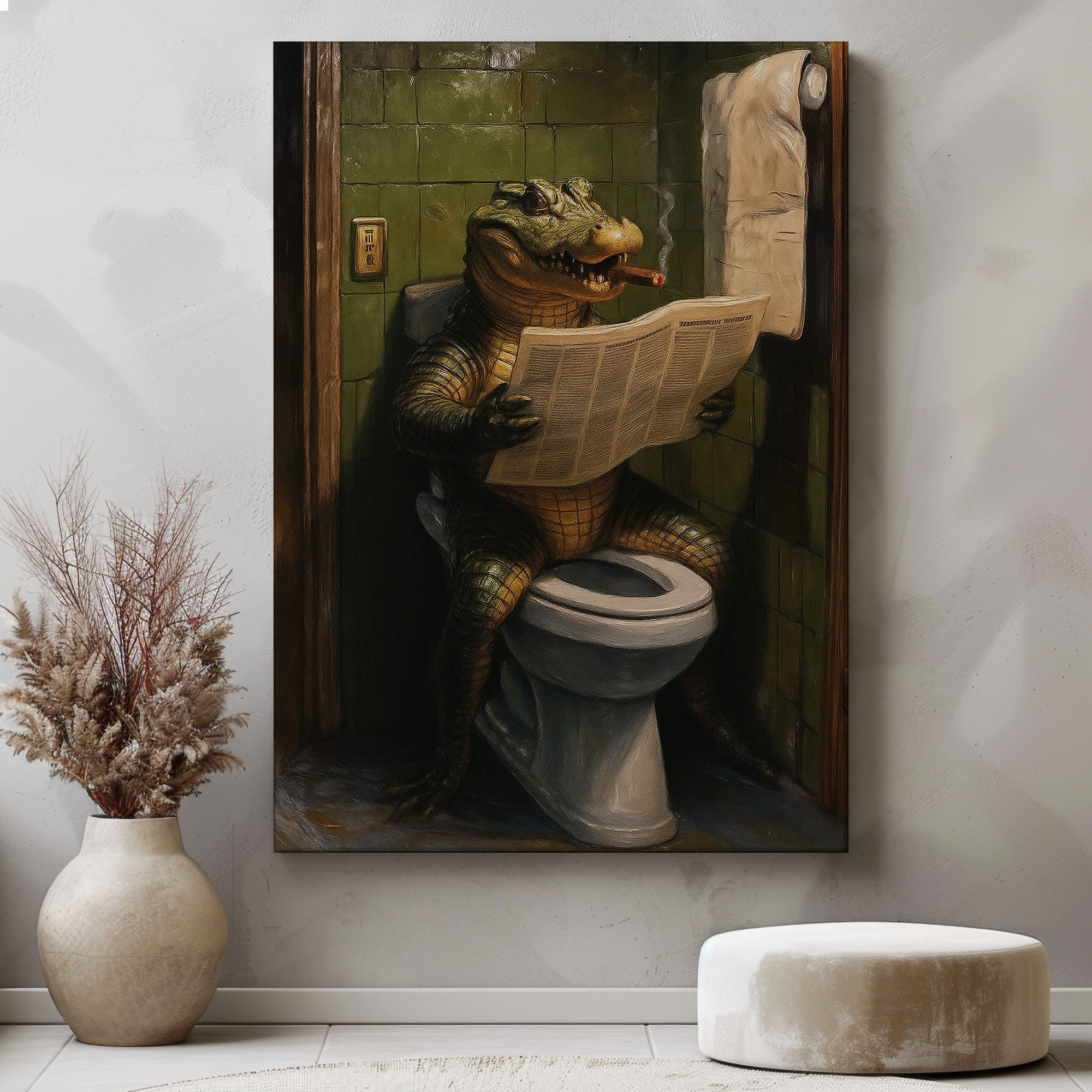 Funny Alligator Toilet Wall Art – Feelamgift